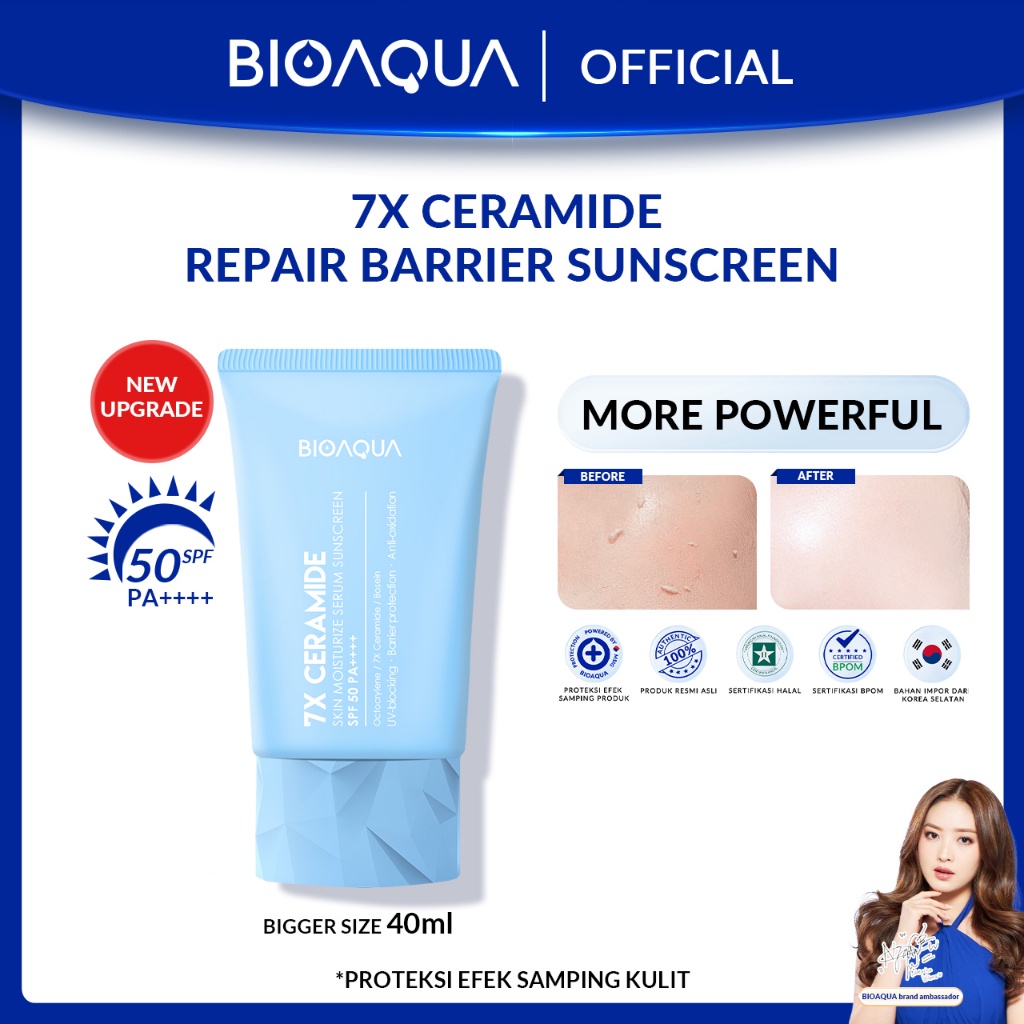 Jual BIOAQUA 7X Ceramide Sunblcok Wajah Sunscreen SPF 50 PA++++ 40ml ...