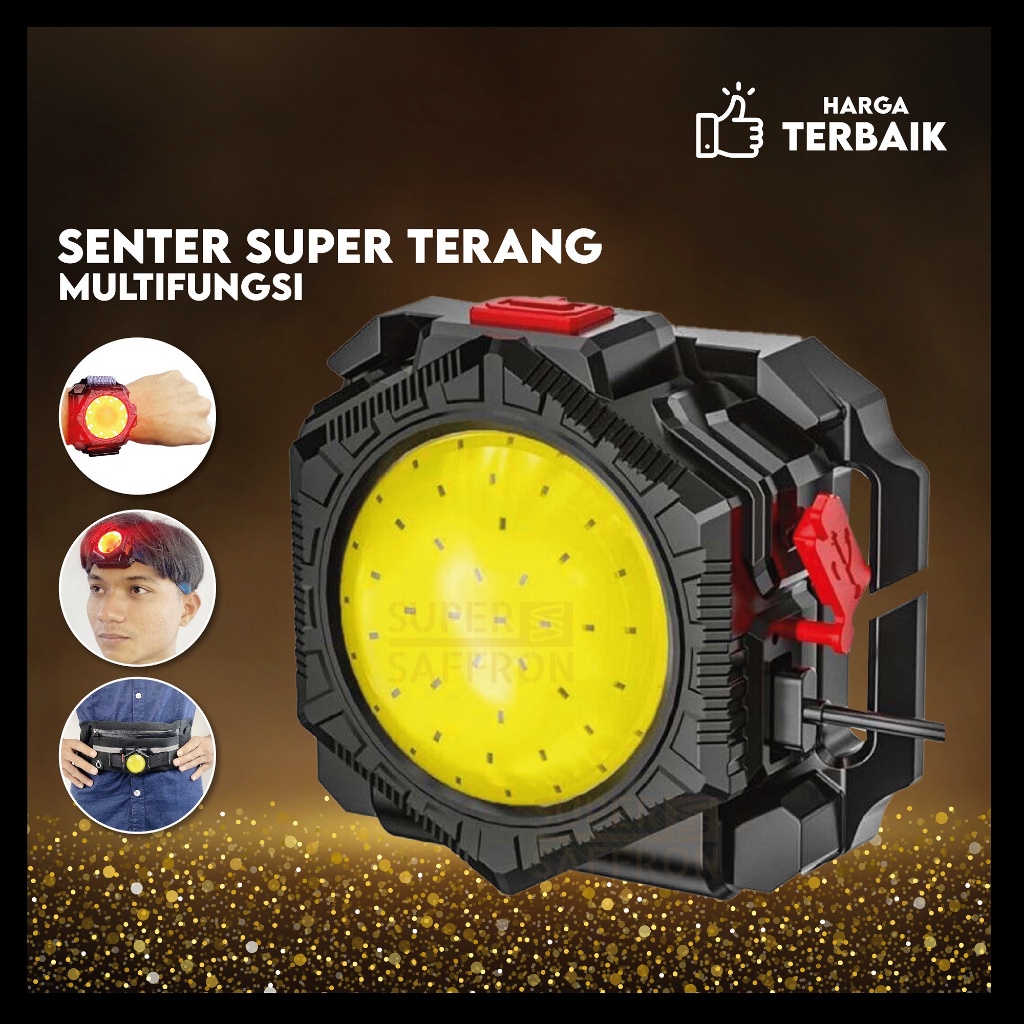 Jual Senter Kepala Multifungsi 3in1 COB Headlamp Lampu LED Outdoor ...