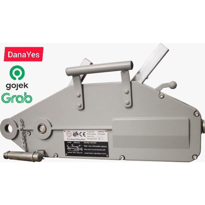 Jual ROHA Wire Rope Pulling Hoist 3200kg, 16mm GRIP PULLER WINCH ...