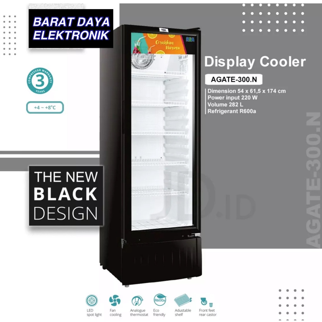 Jual PENDINGIN MINUMAN RSA AGATE 300 DISPLAY COOLER SHOWCASE TINGGI ...
