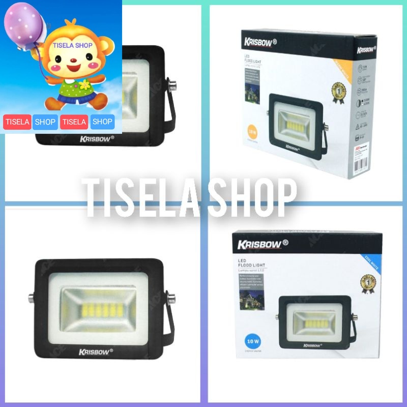 Jual Lampu Sorot LED Krisbow 10 Watt IP 65 Tahan Cuaca Putih dan Kuning ...