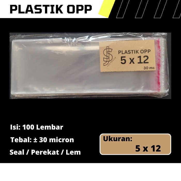 Jual Plastik OPP Ukuran 5 cm x 12 cm / 5x12 cm / 5 x 12 cm | Shopee ...
