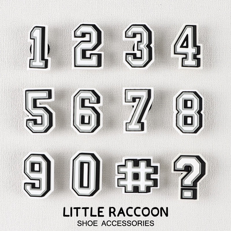 Jual Jibbitz crocs charms Number Letter Combination Shoe Buckle DIY ...