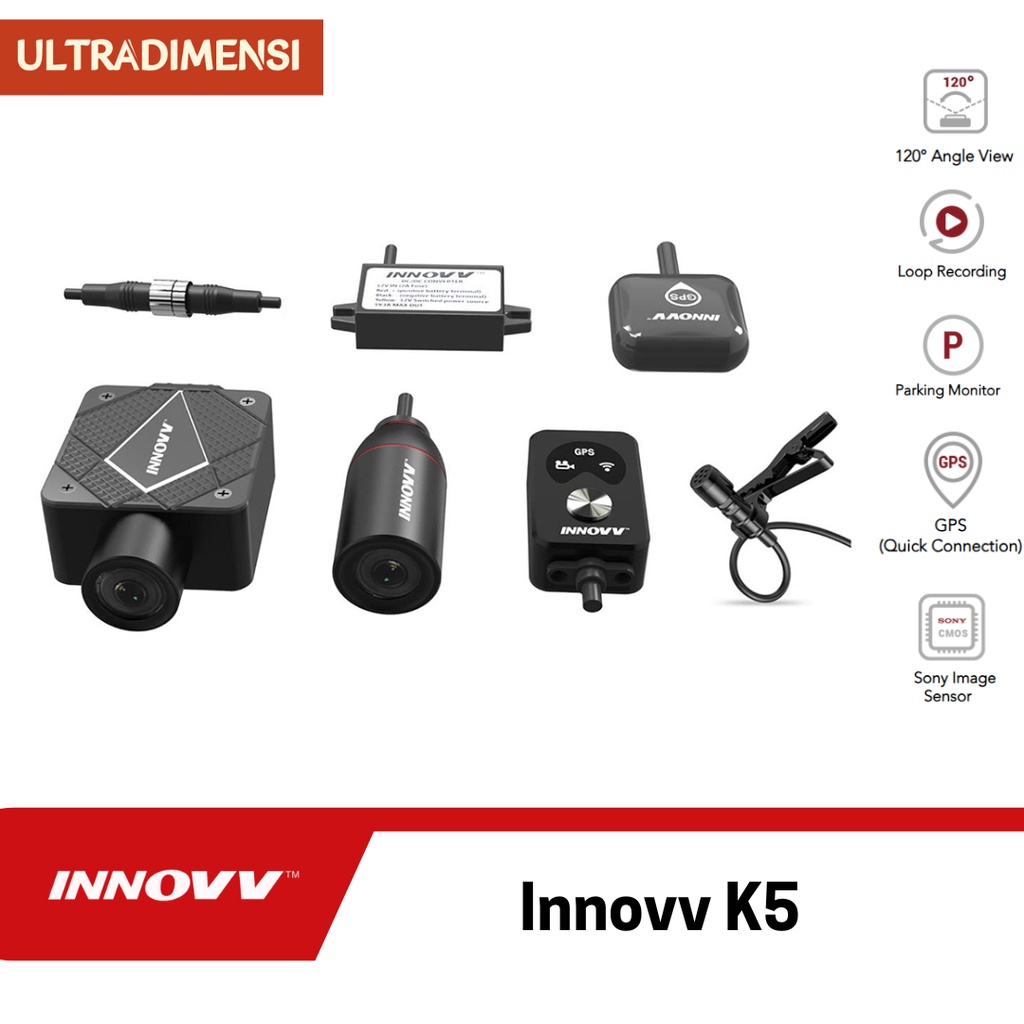 Jual Innovv K5 MotoCam 4K UHD Dashcam DVR motor waterproof Depan ...