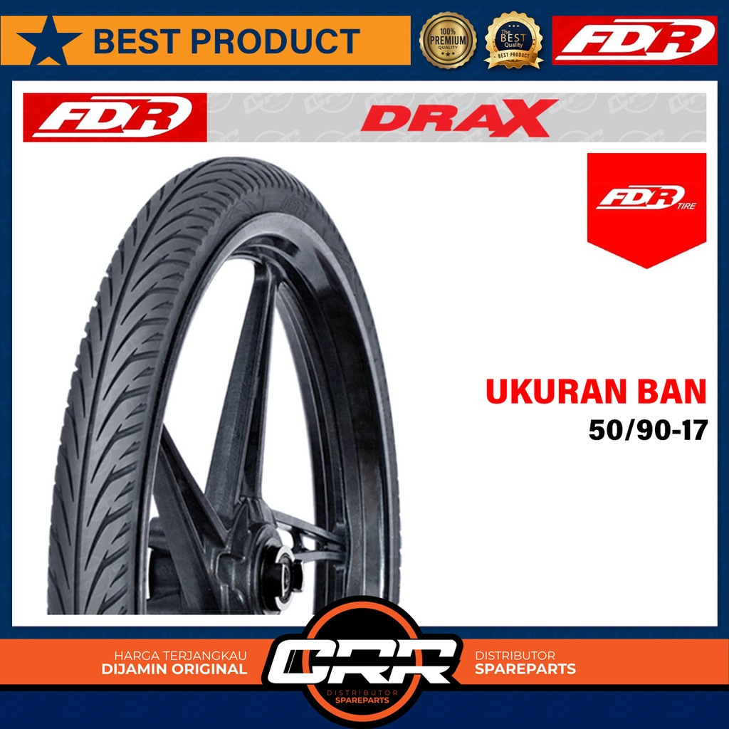 Jual Ban FDR DRAX Ukuran 50/90-17 Ring Velg 17 Ban Motor TubeType Ban ...