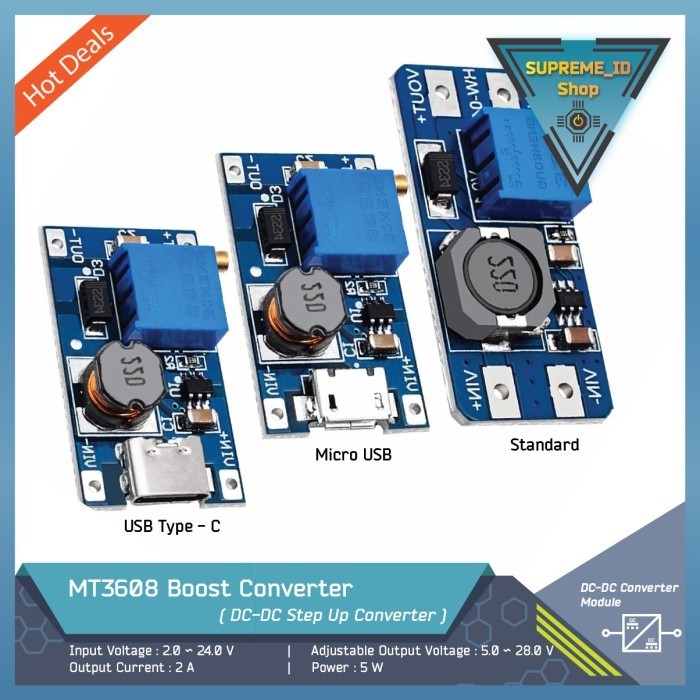 Jual MT3608 DC-DC Step Up Boost Converter Module | 2A 5W | Shopee Indonesia