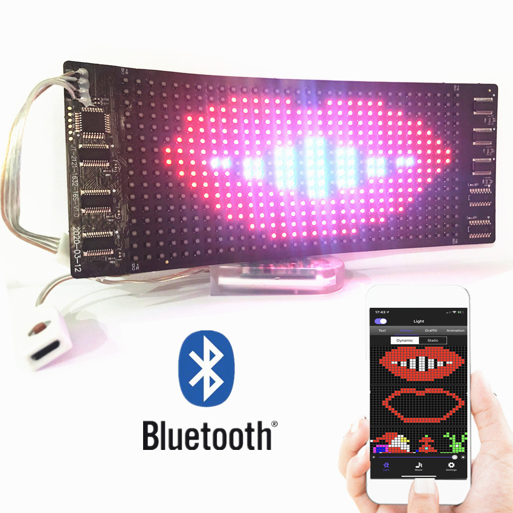Jual Bluetooth App Programmable Message RGB Flexible LED Module 16*32 ...