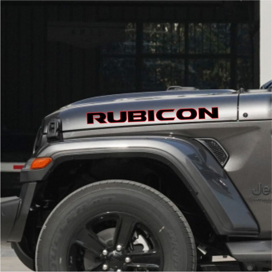 Jual 2 Pcs Engine Cover Side Hood Sticker Rubicon Unlimited Reflective ...