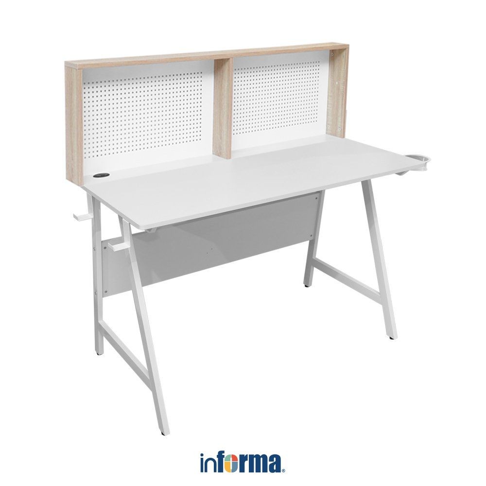 Jual Informa Jaime Meja Belajar Anak Dengan Partisi - Putih/Oak Kids ...