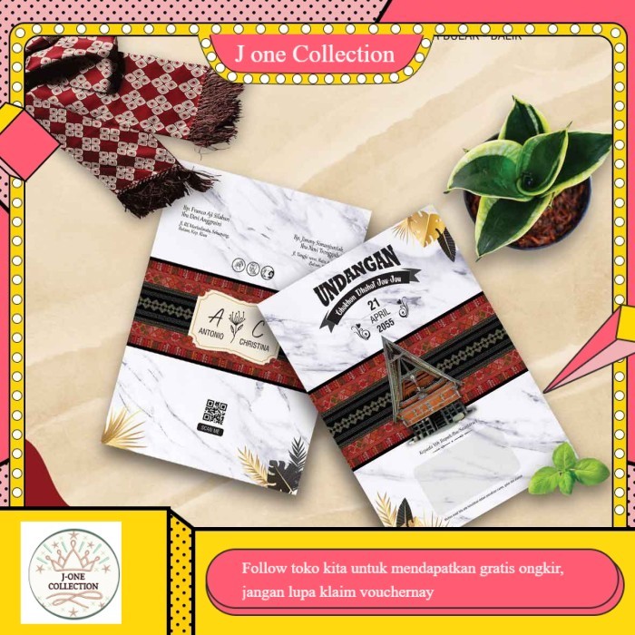 Jual Undangan Pernikahan Adat Batak Motif Batik Ulos - | Shopee Indonesia