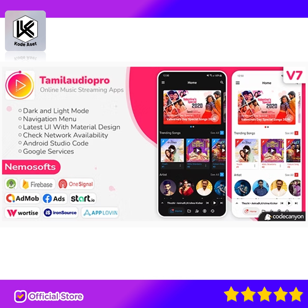 Jual SOURCE CODE APLIKASI TAMILAUDIOPRO - ONLINE MUSIC STREAMING APPS ...