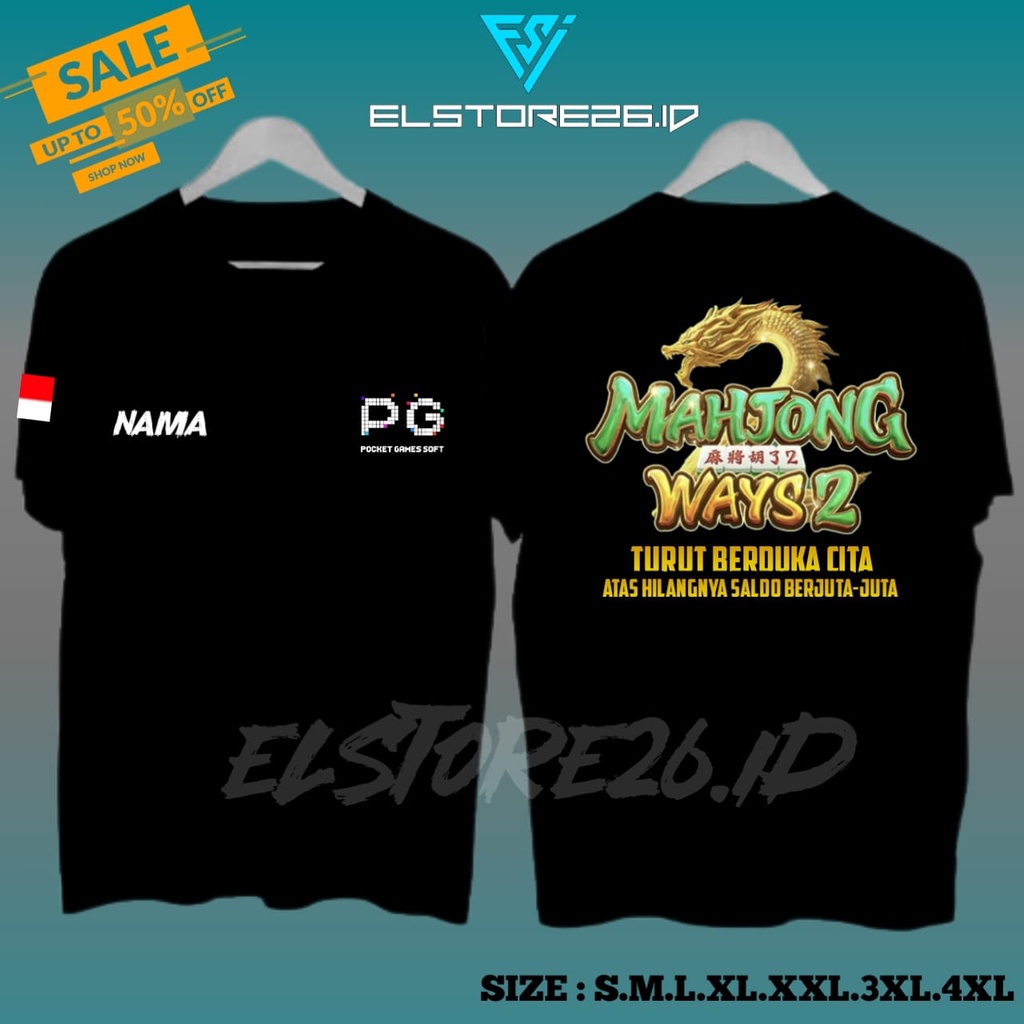 Jual ELSTORE26 Kaos Distro VOL 2 Motif keren MAHJONG WAYS 2 | Bisa Tambah Nama,Logo,Dsign ...