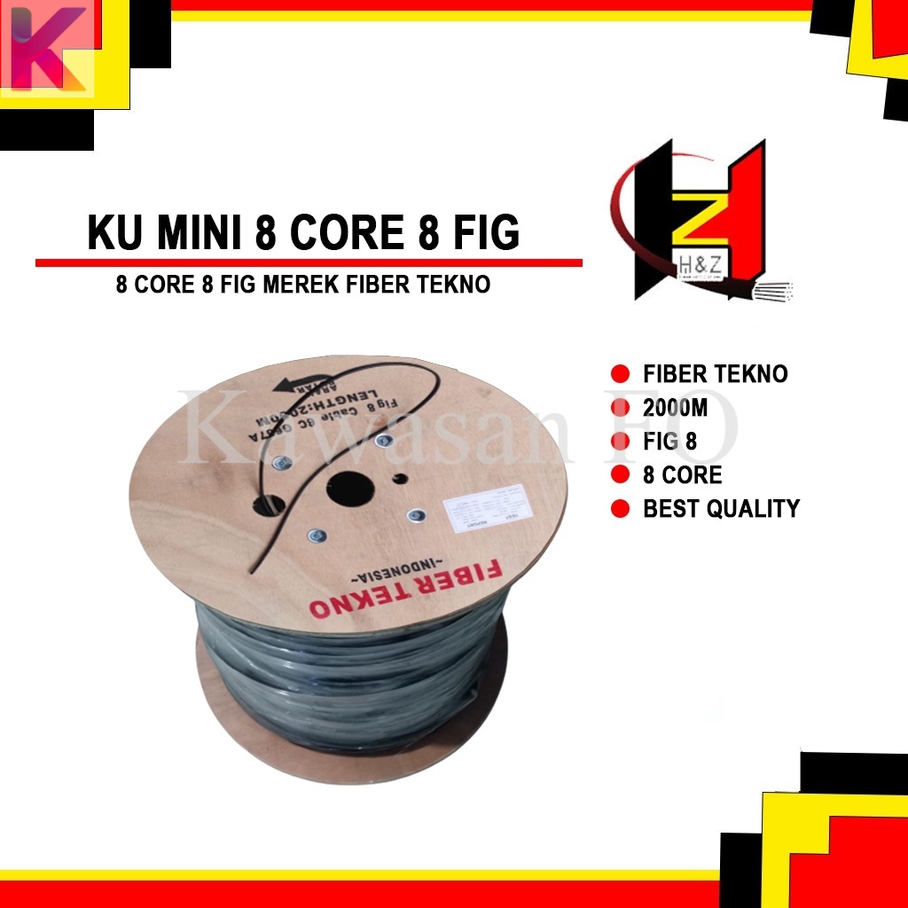 Jual KU Mini 8 Core Fig8 /Kabel FO bulat 8 core Fig8 Panjang 2km Fiber ...