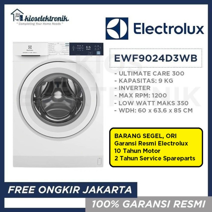 Jual Electrolux EWF9024D3WB Mesin Cuci Front Loading 9 kg - EWF 9024 ...
