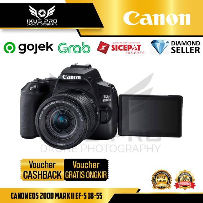 Jual CANON EOS 200D MARK II EF-S 18-55 IS STM KAMERA CANON DSLR ...