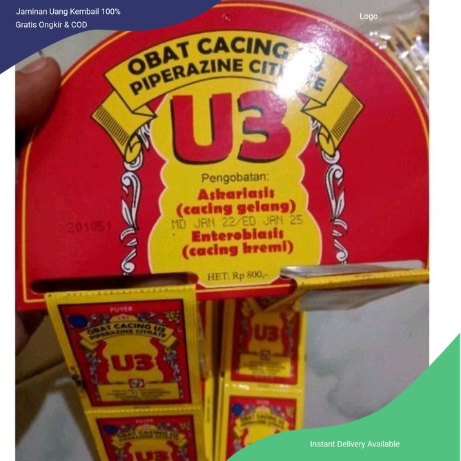 Jual PUYER OBAT CACING U3 CAP JAGO | Shopee Indonesia