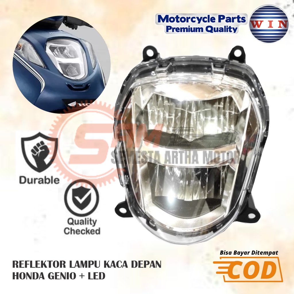 Jual Lampu Depan Reflektor LED Honda Genio 2019 Headlamp Mika Kaca ...