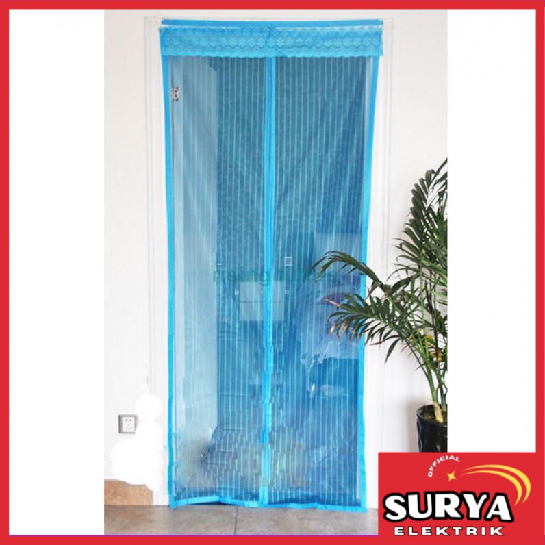 Jual Tirai Pintu Jaring Magnetik Anti Nyamuk Serangga LL23800 - Blue ...