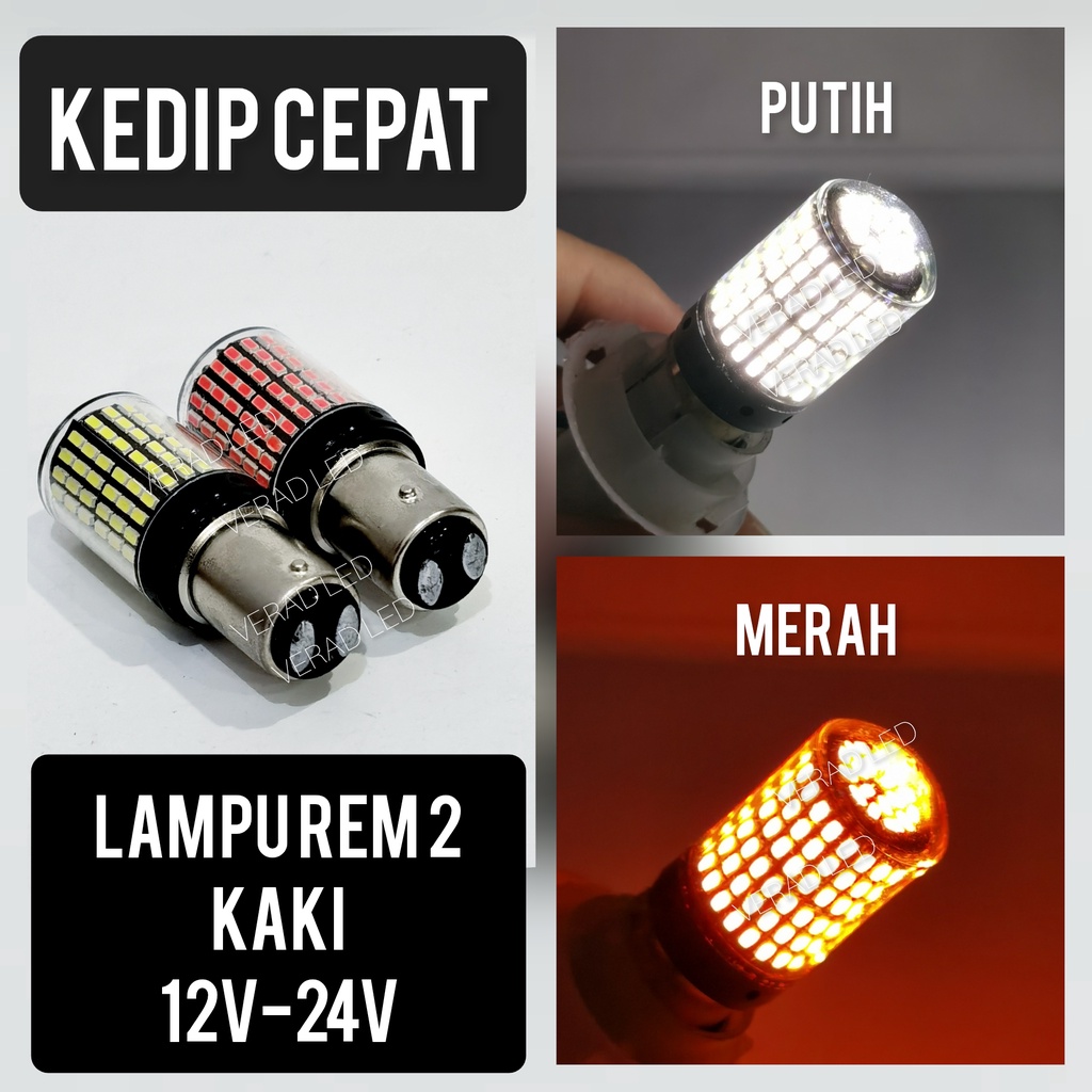 Jual LAMPU REM DAJJAL 144 LED 2 KAKI 1157 KEDIP FLASH 12 VOLT 24 VOLT | Shopee Indonesia