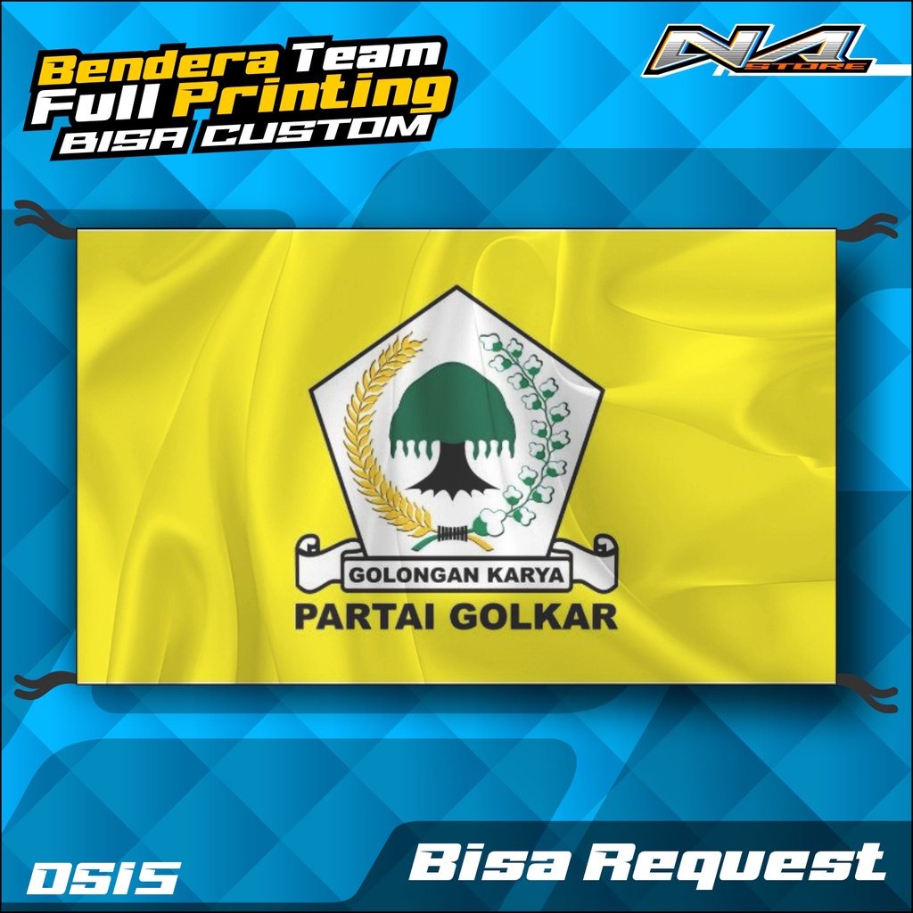 Jual Mini Flag , Spanduk , PARTAI GOLKAR Custom Full Printing Bahan ...