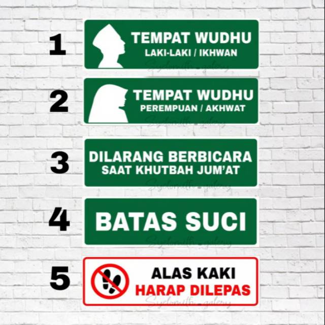Jual Stiker Musholla - Stiker Batas Suci - Stiker Tempat Wudhu - Stiker ...