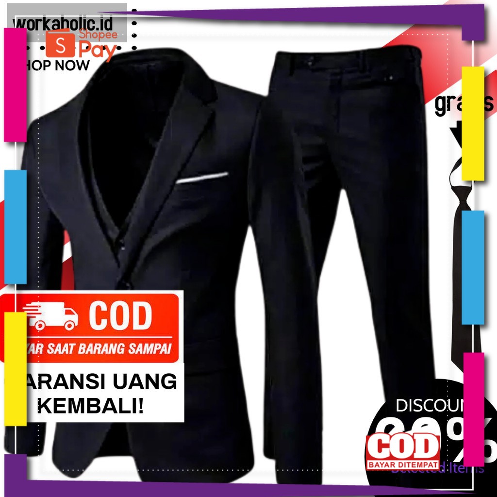 Jual PREMIUM KOREAN STYLE / SETELAN JAS PRIA 2IN1 JAS FORMAL PRIA BLAZER PRIA JAS NIKAH JAS ...