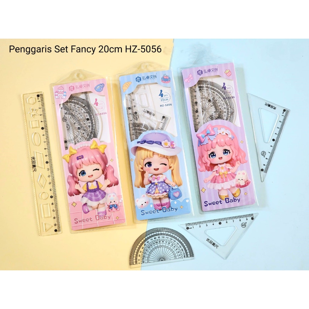 Jual Penggaris Set 4in1 Fancy (1 set) | Shopee Indonesia