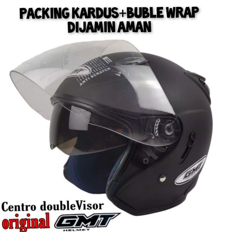 Jual Helm Motor Half Face Double Visor GMT Original/Helm Pria Wanita ...