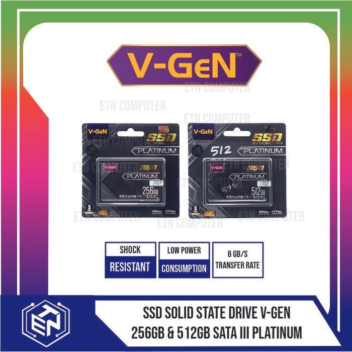 Jual SSD VGEN 256GB dan 512GB SATA 3 V-GEN PLATINUM 2,5inch GARANSI ...