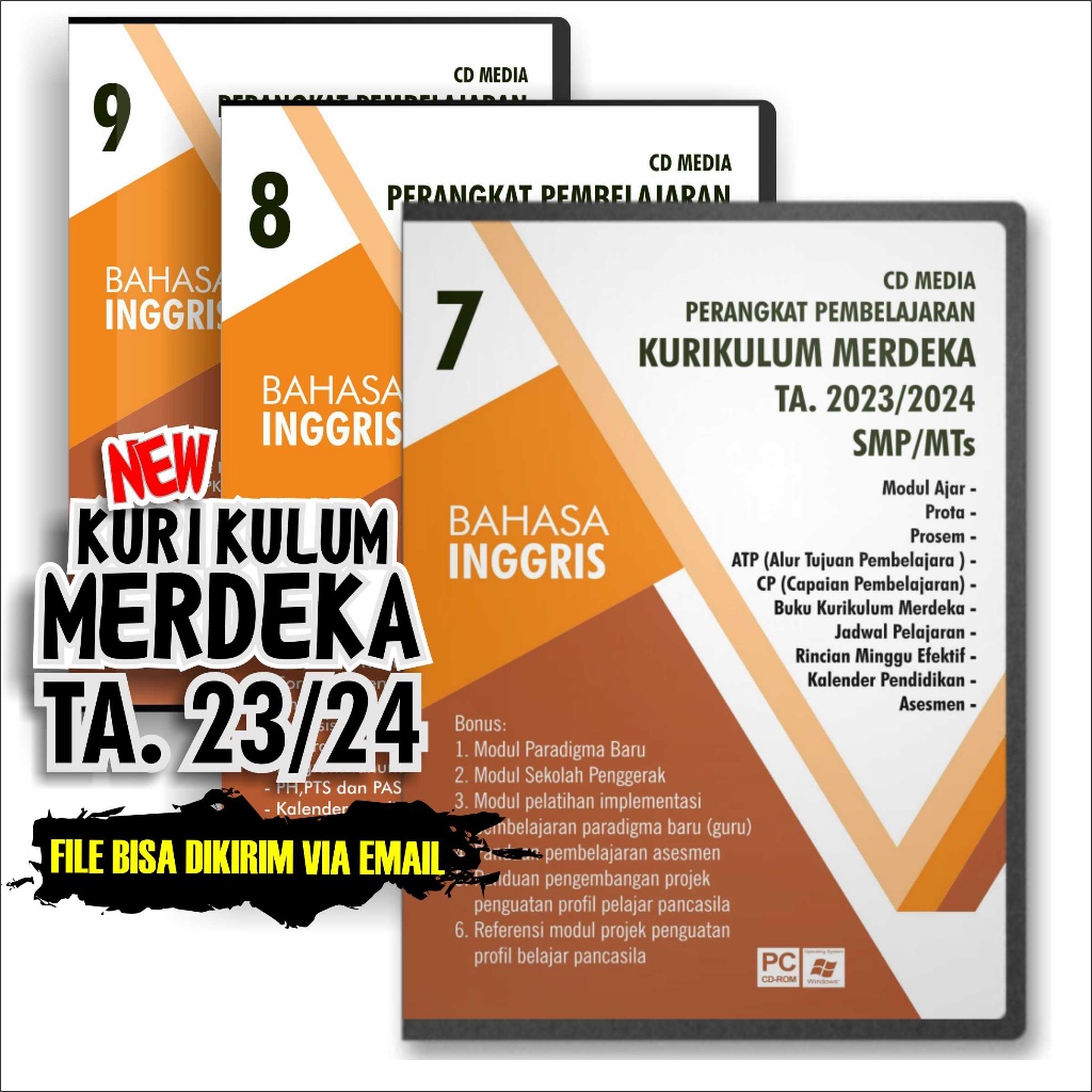 Jual CD PERANGKAT MODUL AJAR / RPP KUMER BAHASA INGGRIS KLS 7 DAN 8 SMP ...
