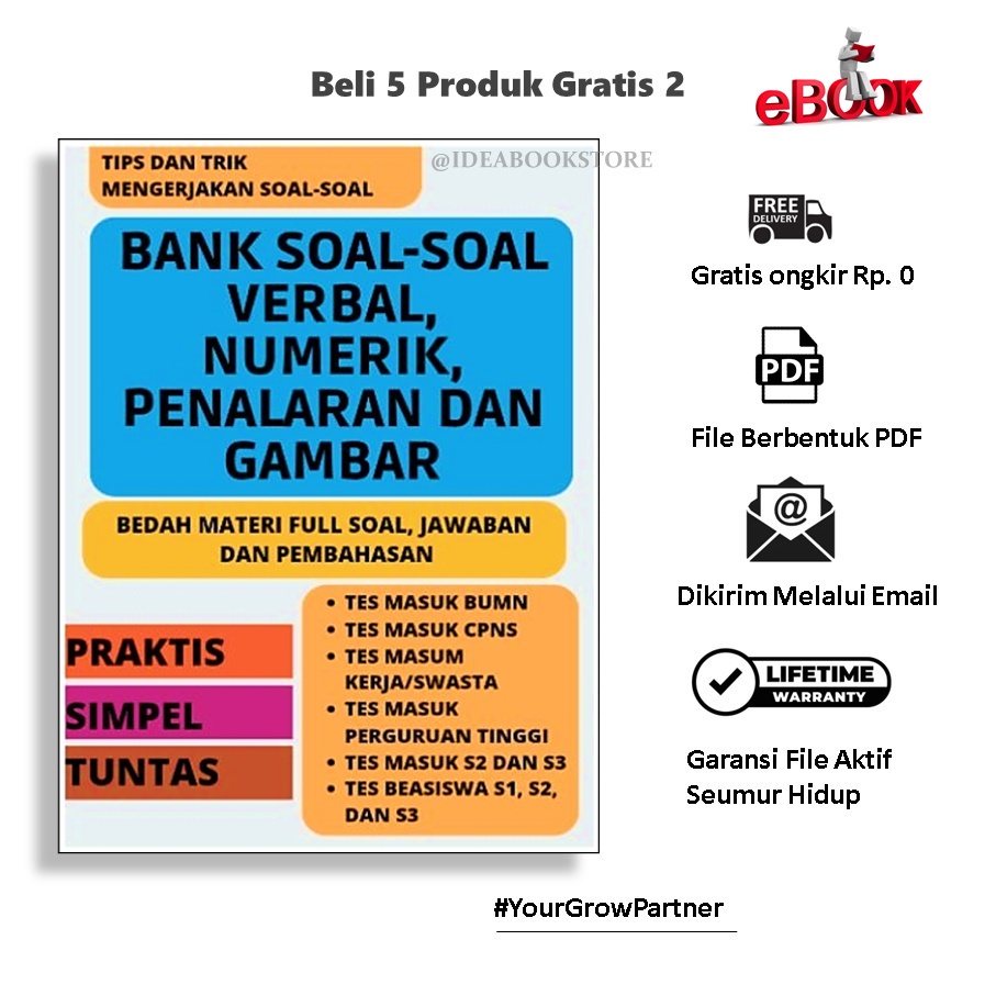 Jual Bank Soal Verbal, Numerik, Penalaran dan Gambar - Sagara | Shopee Indonesia