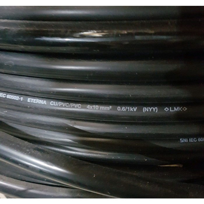 Jual [METERAN] ETERNA SUPREME NYY 4x10mm Hitam Kabel Kawat isi 4 core TEMBAGA | Shopee Indonesia