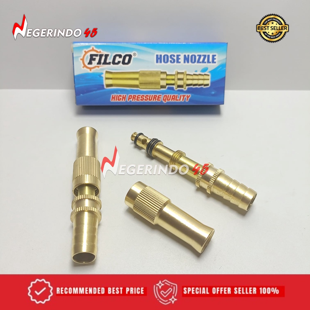 Jual FILCO SEMPROTAN NOZZLE KUNINGAN 1/2" HOSE NOZZLE UNTUK SELANG AIR ...