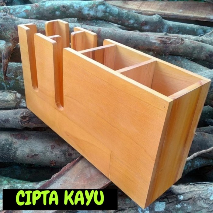 Jual Cup Holder Tempat Gelas Dan Sedotan Kotak Kayu Serbaguna | Shopee ...