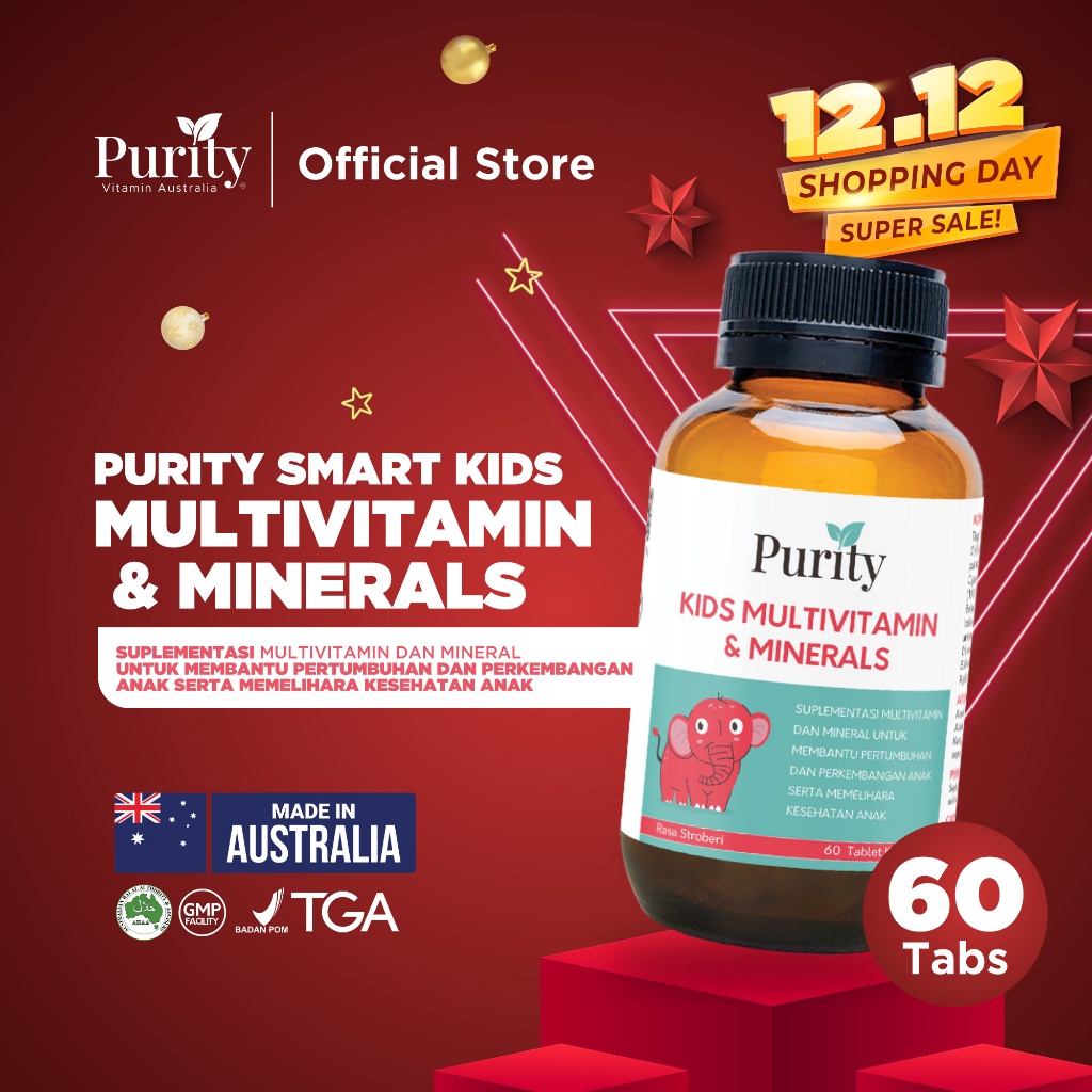 Jual Purity Kids Multivitamin & Minerals 60 Tablet | Shopee Indonesia