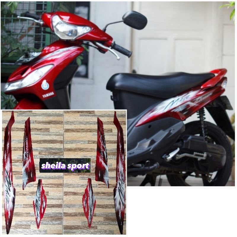 Jual striping mio sporty stiker Yamaha Mio sporty smile merah tahun ...