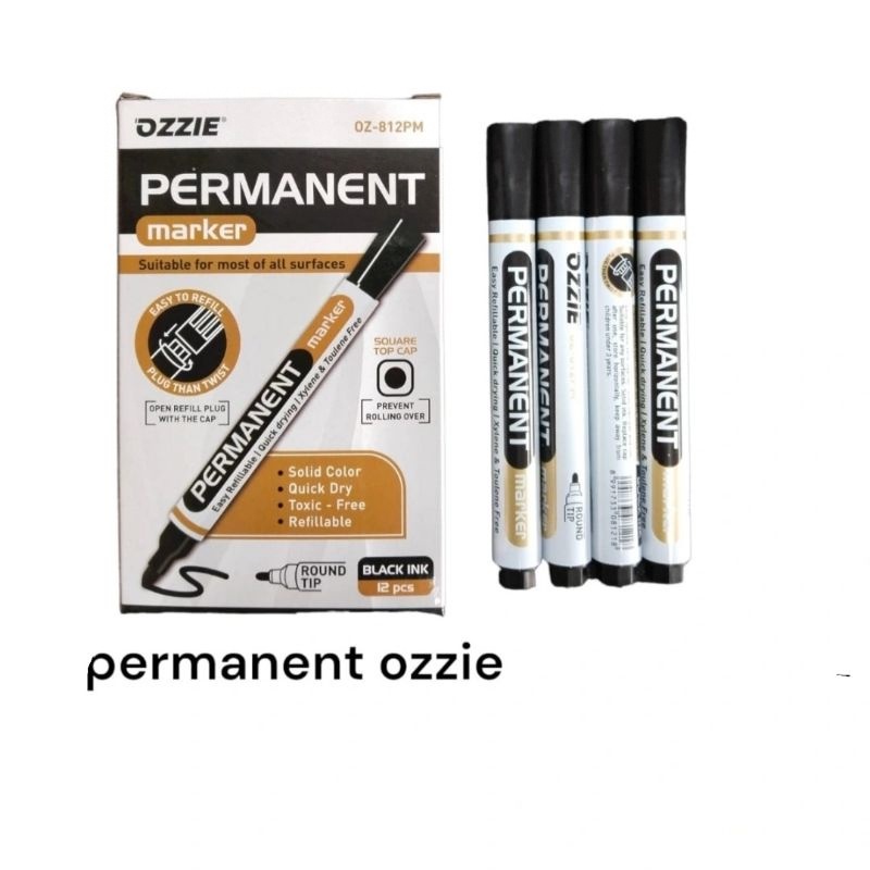 Jual Spidol Permanen Besar Warna Hitam Ozzie 1pcs | Shopee Indonesia