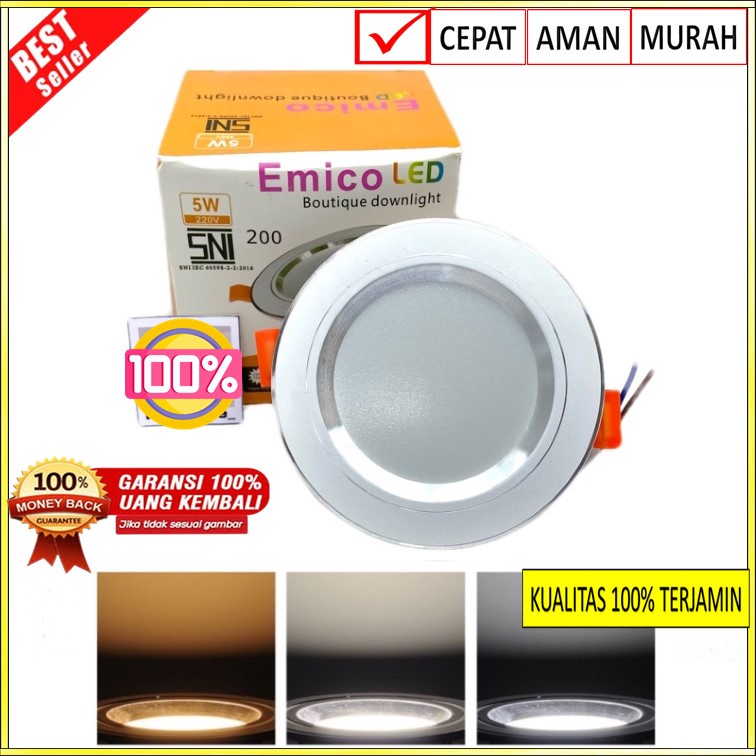 Jual DOWNLIGHT 5 WATT 3 WARNA LED PANEL LIGHT | Shopee Indonesia