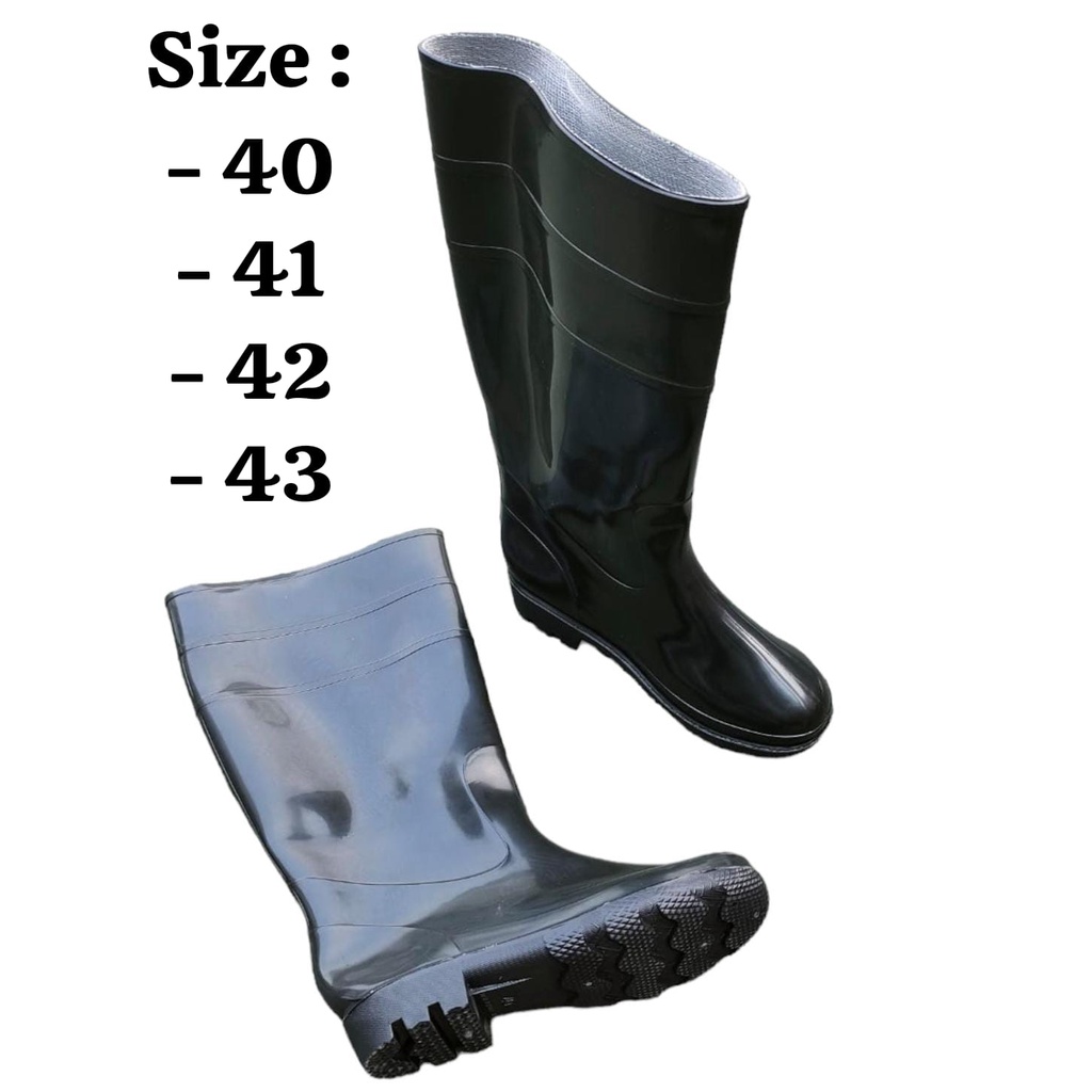 Jual Sepatu Boot Panjang 40 - 43 Boot Safety NICE Karet Hitam | Shopee ...
