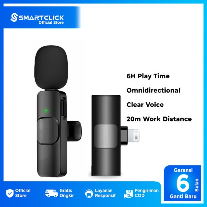 Jual Smartclick Clip On Wireless Mic OTG Lightning Original | Shopee ...