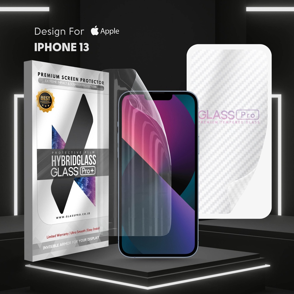 Jual Hybrid Glass Premium Anti Gores Hydrogel iPhone 13 Full Cover ...