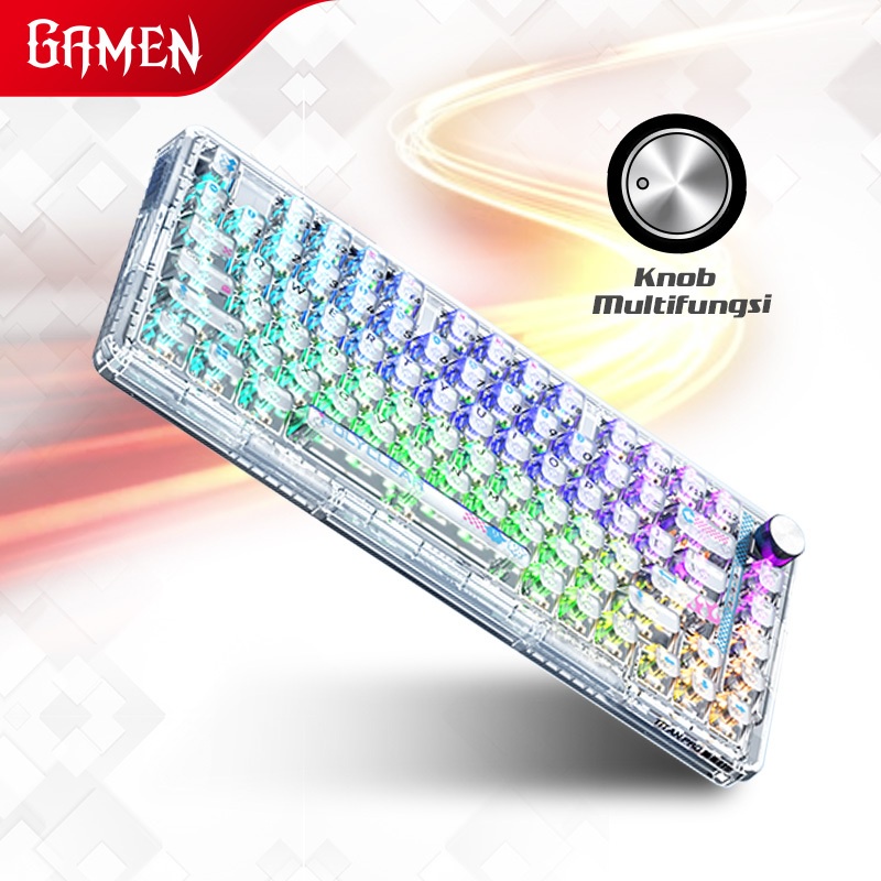 Jual GAMEN Titan Pro Transparent Gaming Mechanical Keyboard Crystal ...