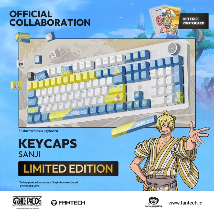Jual Fantech Keycaps Set Sanji One Piece PBT Dye Sub Cherry Profile ...