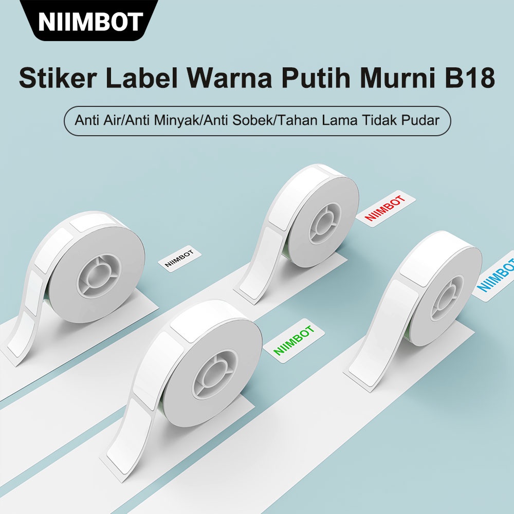 Jual NIMBOT B18 Kertas Label Putih Tahan Air Tahan Suhu Tinggi, Stiker ...