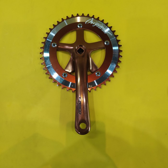 Jual Crank Lasco 46T Crank Single Speed Crank Fixie Sepeda Lipat - BLUE ...