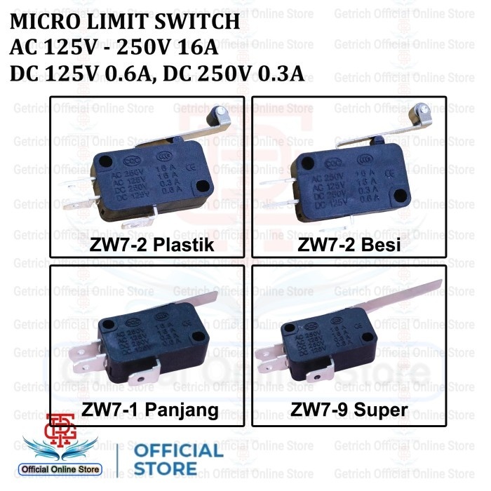 Jual Micro Limit Switch Roller Lever Saklar Plat Roda Panjang Pendek 3 PIN | Shopee Indonesia