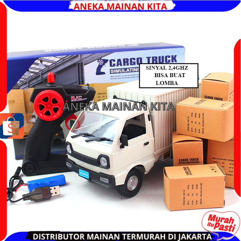 Jual Mainan Mobil Remote Control Carry Cargo Box Truck Drift Skala 1:16 ...