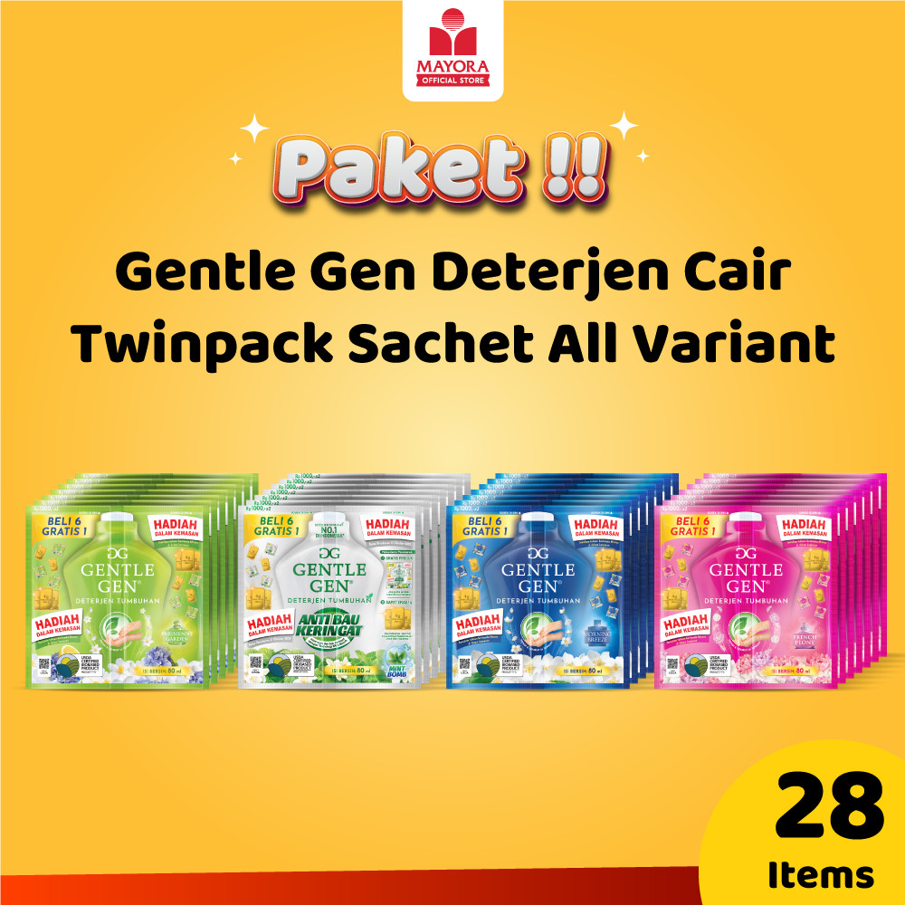 Jual Gentle Gen Deterjen Cair Twinpack Sachet All Variant | Shopee Indonesia