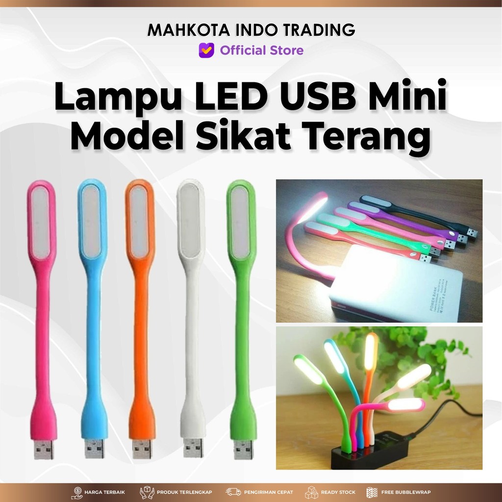 Jual Lampu LED USB MINI Model Sikat SUPER TERANG Flexible Colok ...