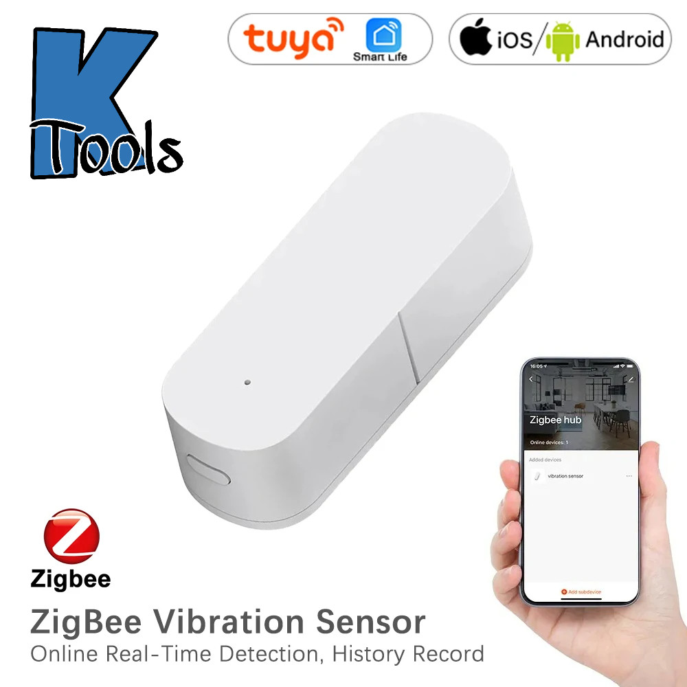 Jual KTOOLS Zigbee Smart Vibration Sensor Window Door Security Tuya Smart Life APP Control ...